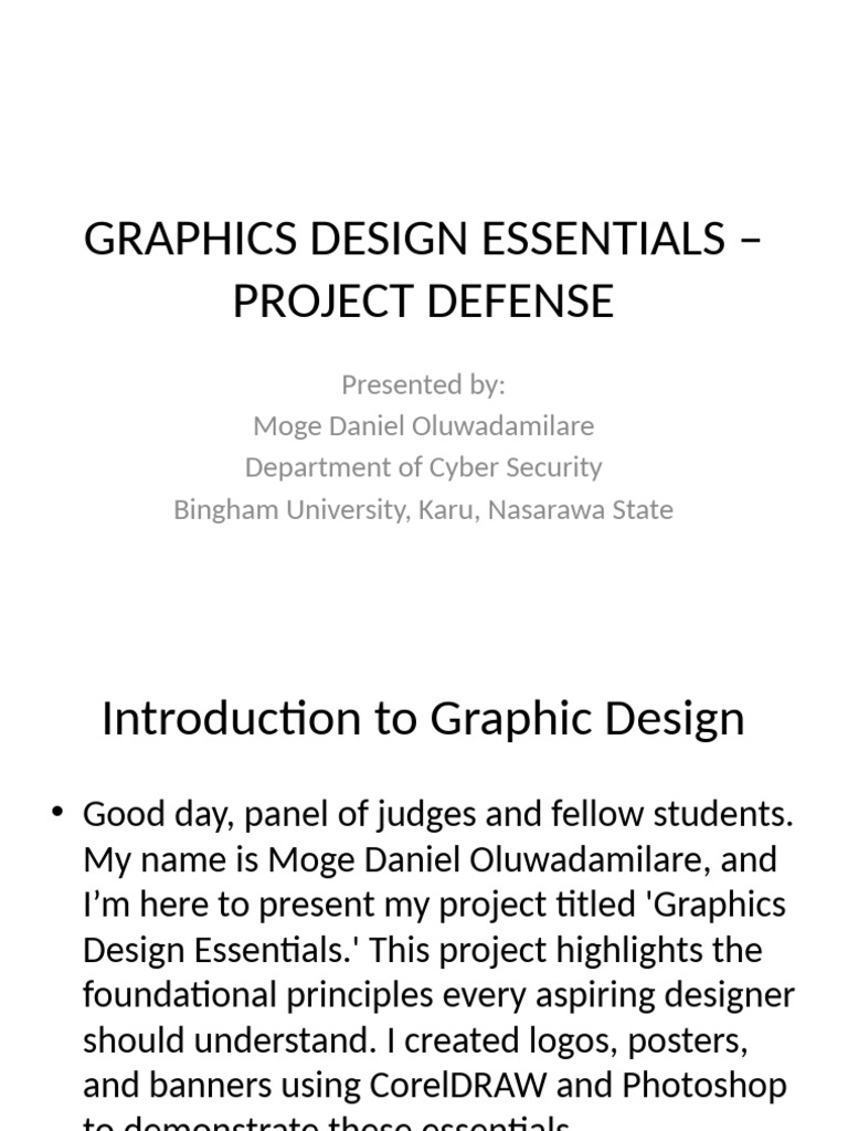 Graphics Design Essentials Presentation Moge Daniel | PDF | Graphic ...