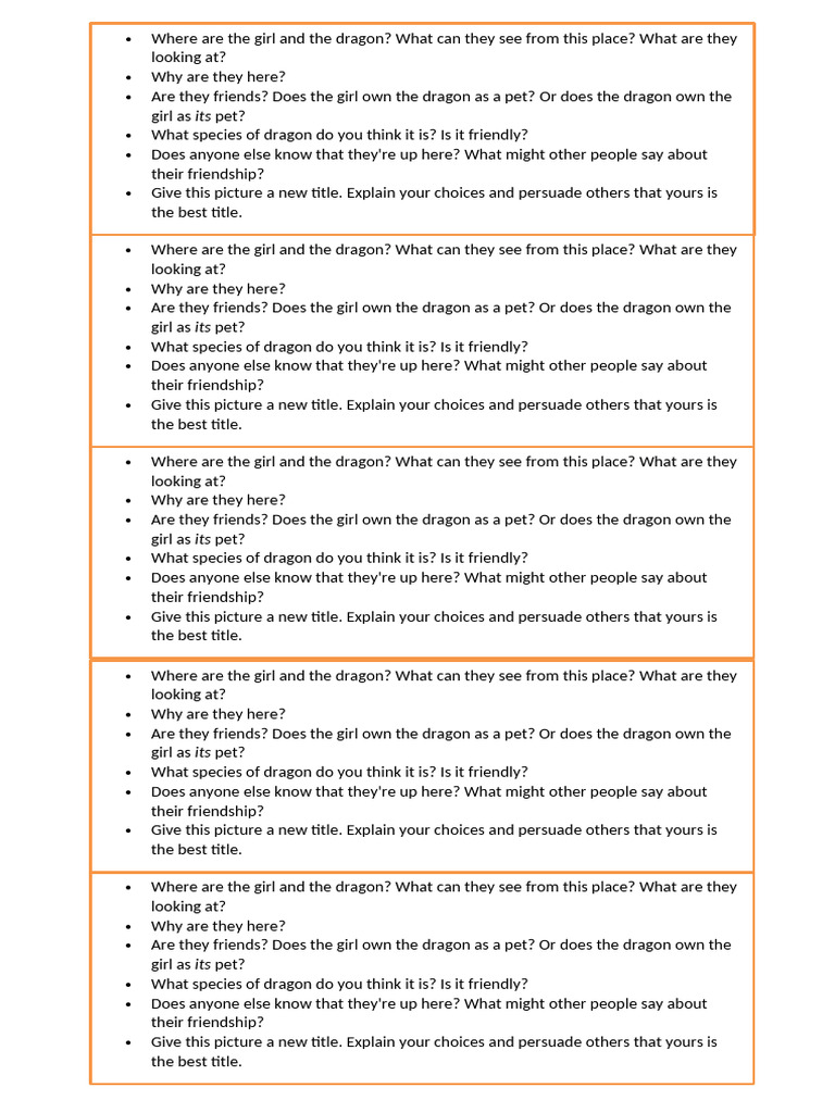 Girl and Dragon Reading Comprehension | PDF