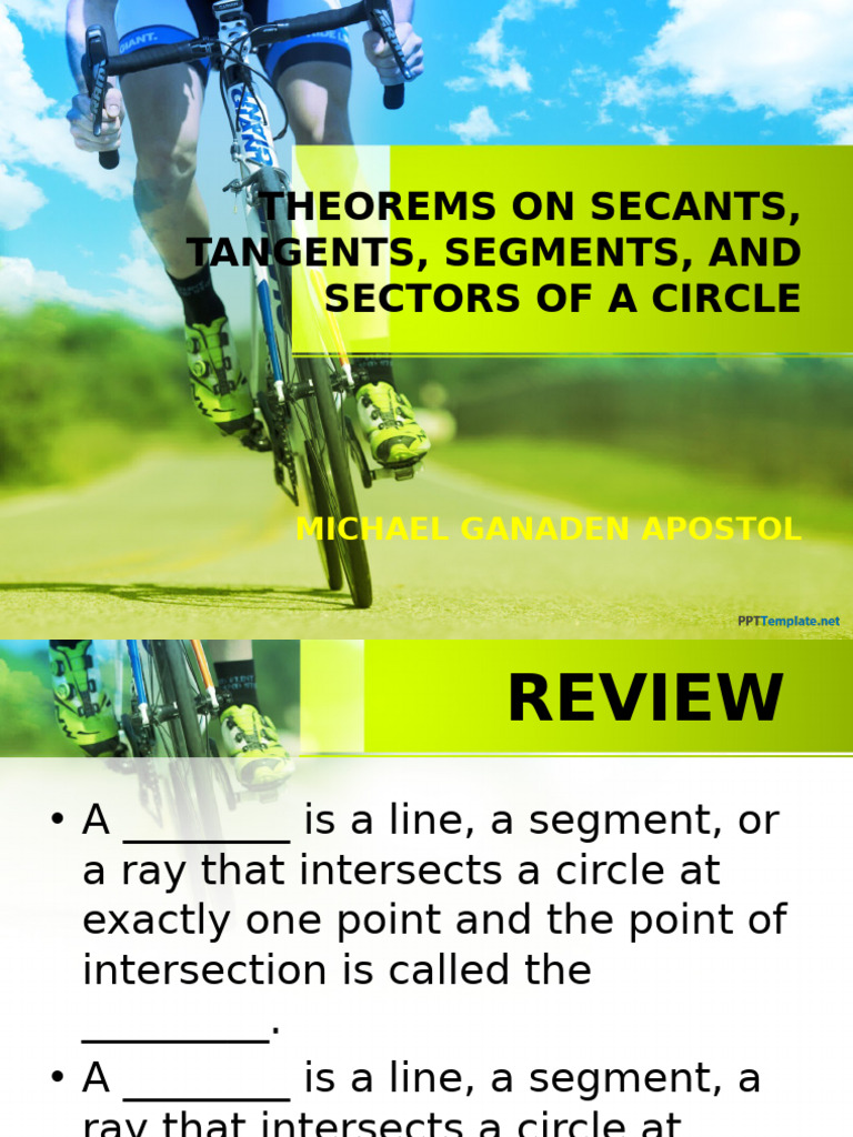 Theorems On Secants Tangents Segments and Sectors of A Circle | PDF | Circle | Tangent
