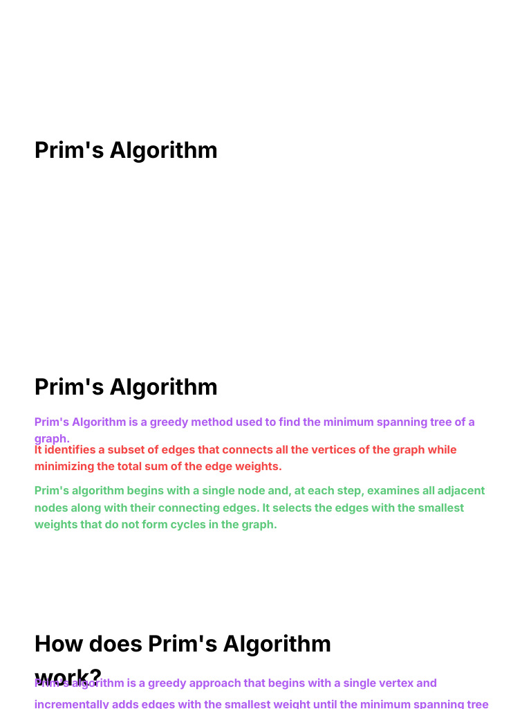 Prims Algorithm | PDF