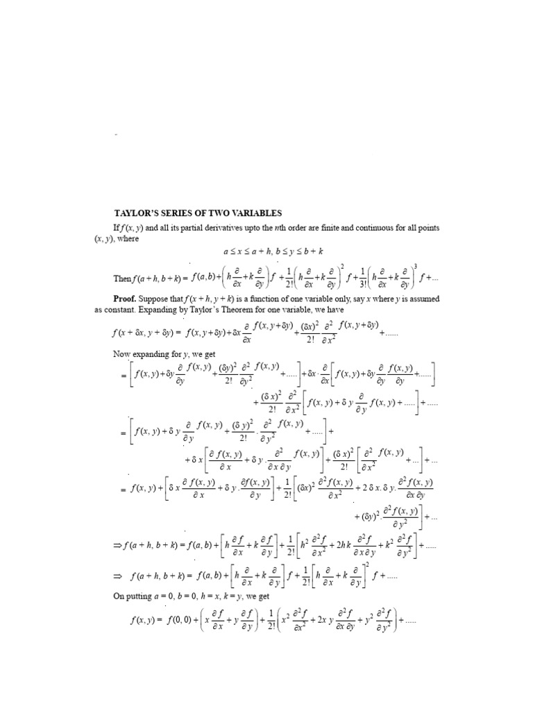 Partial Differentiation and Taylor Series | PDF | Applied Mathematics ...