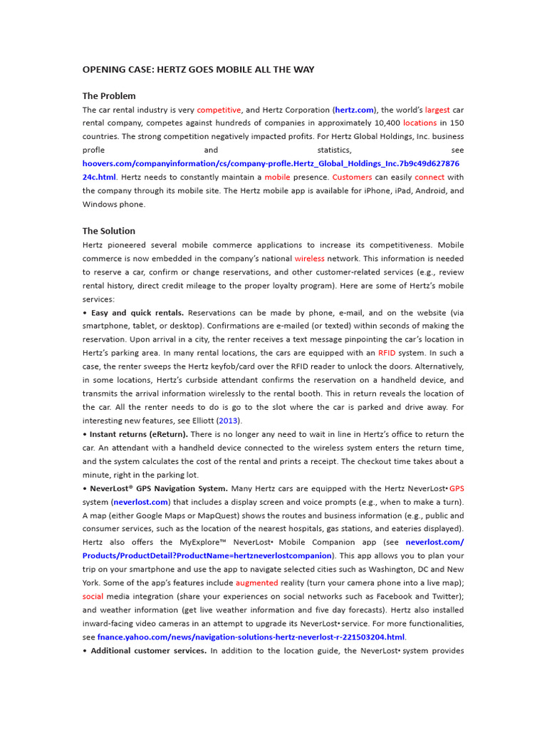 Hertz Mobile App Features Overview | PDF | Smartphone | Consumer ...