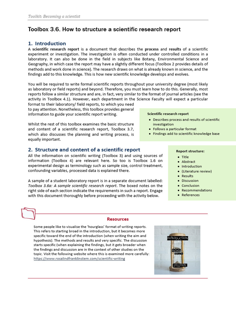 Structuring a Scientific Report | PDF | Science | Scientific Method
