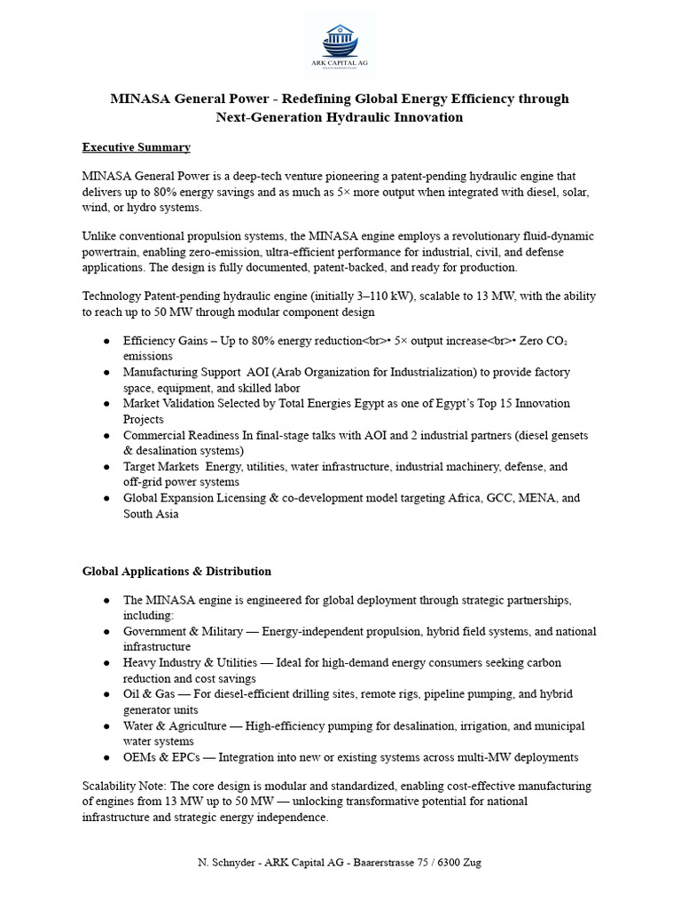 MINASA's Hydraulic Engine: 80% Energy Savings | PDF | Engines | Hybrid ...