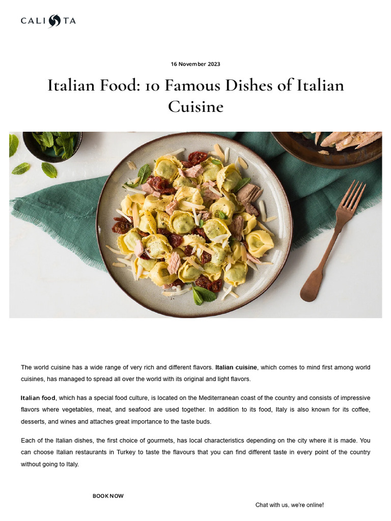 Classic Italian Dishes Explained | PDF | Italian Cuisine | Pasta