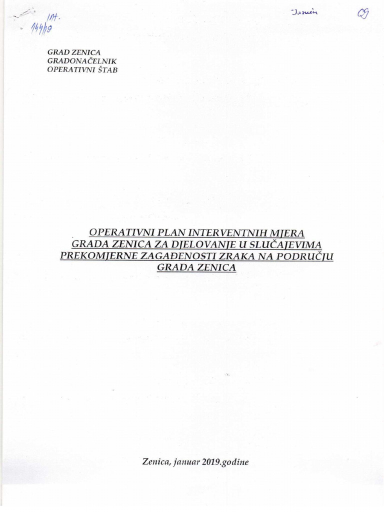06 Operativni Plan Interventnih Mjera Grada Zenica 2019 | PDF