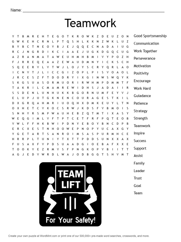 Jordan Rodriguez Class-2028 - Teamwork Word Search | PDF | Puzzles ...
