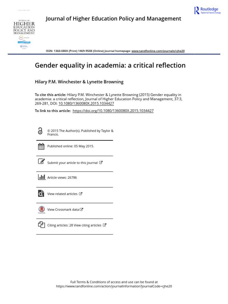Gender Equality Progress in Australian Academia | PDF