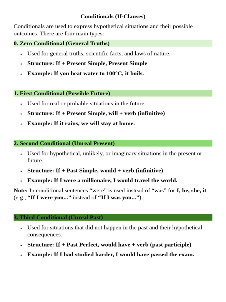 Understanding English Conditionals | PDF | Syntax | Linguistic Typology