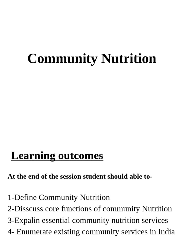 Defining Community Nutrition | PDF | Nutrition | Diet & Nutrition