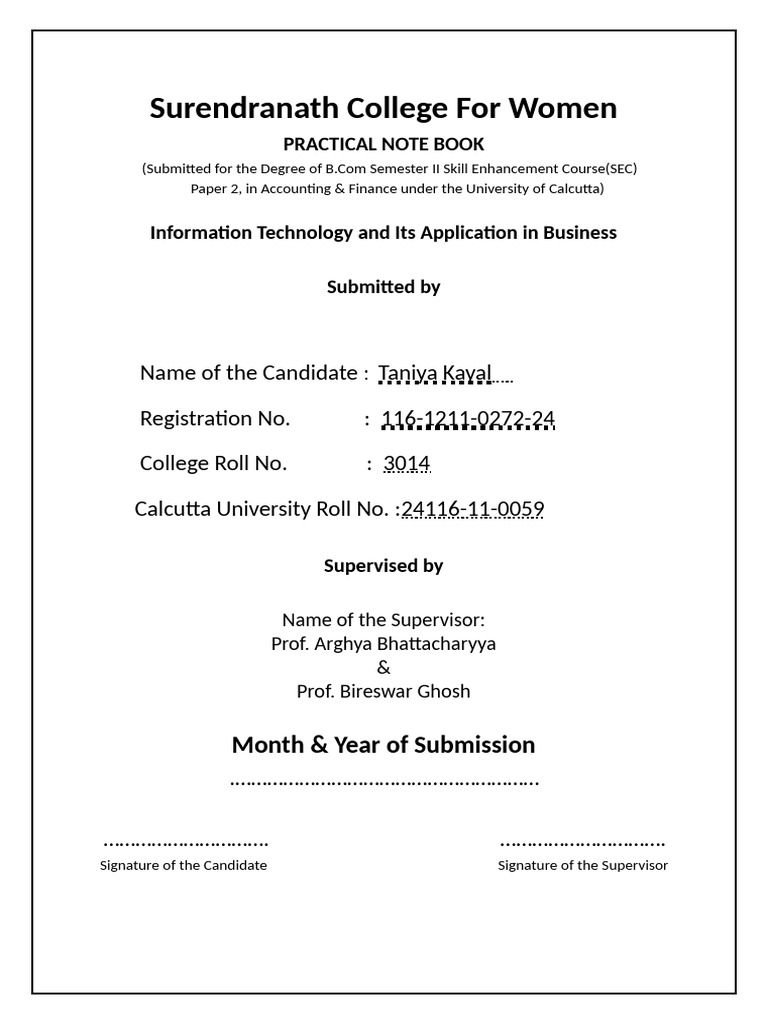 Surendranath College For Women | PDF
