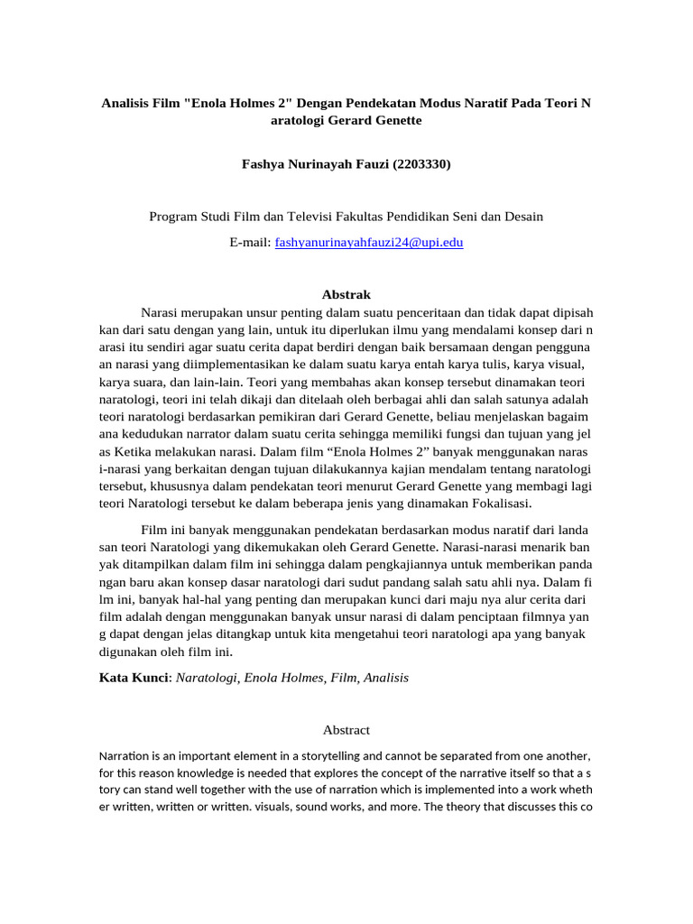 Fashya - Analisis Film Enola Holmes 2 | PDF