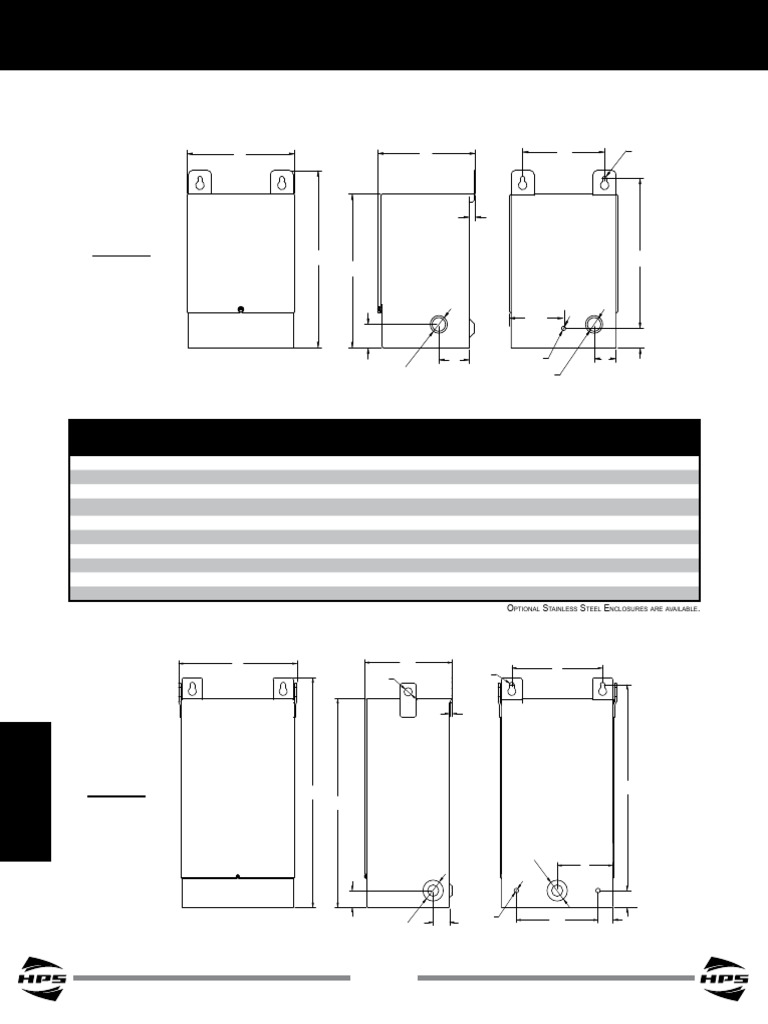 NEMA 3R Enclosure Dimensional Data | PDF | Mechanical Engineering ...