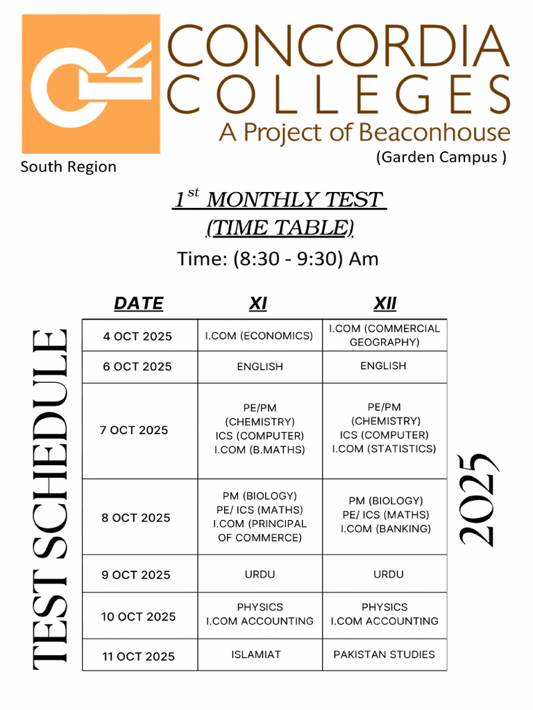 Updated Time Table | PDF