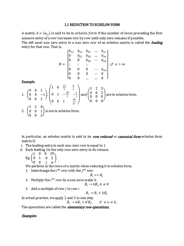 Linear Algebra Lesson Two | PDF | Matrix (Mathematics) | Mathematical ...