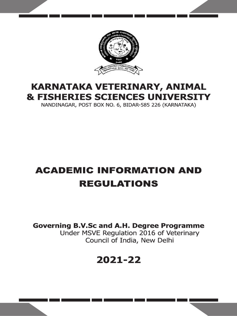BVSC & AH Degree Programme 2021 22 | PDF
