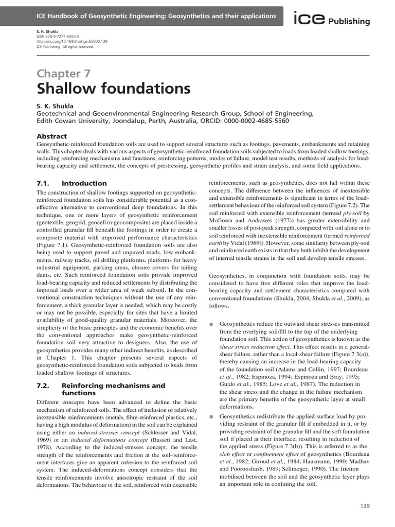 Sanjay Kumar Shukla - Shallow Foundations - Handbook of Geosynthetic Engineering (2021, ICE) (10 ...