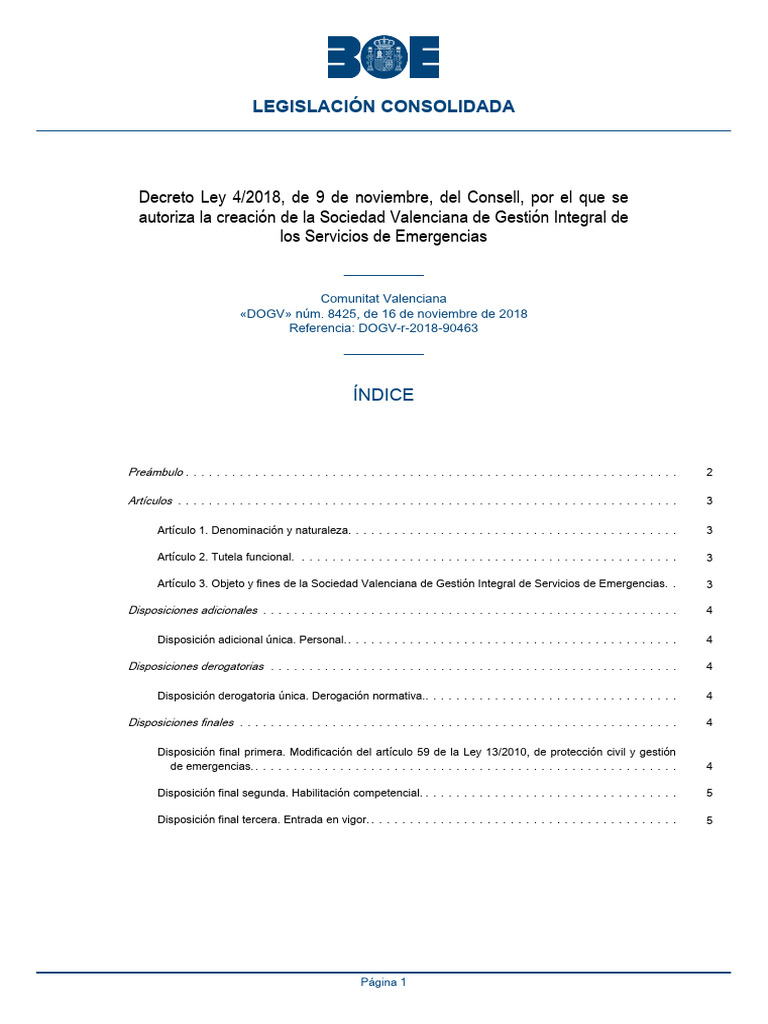 DOGV R 2018 90463 Consolidado | PDF | Derecho laboral | Bombero