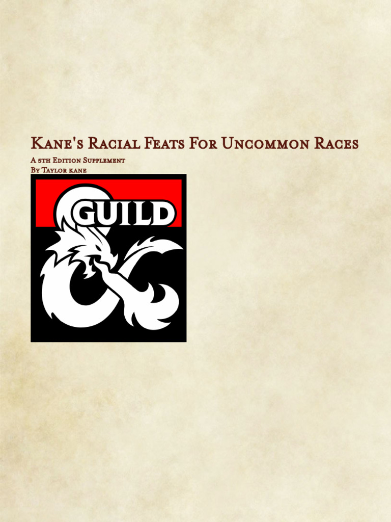 Racial Feats for Uncommon D&D Races | PDF | Dungeons & Dragons | D20 System