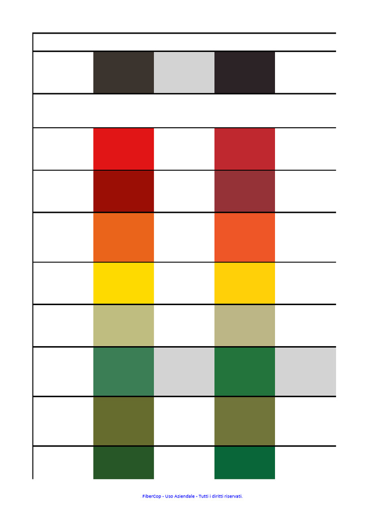 Tabella Conversione Colori Miniature | PDF