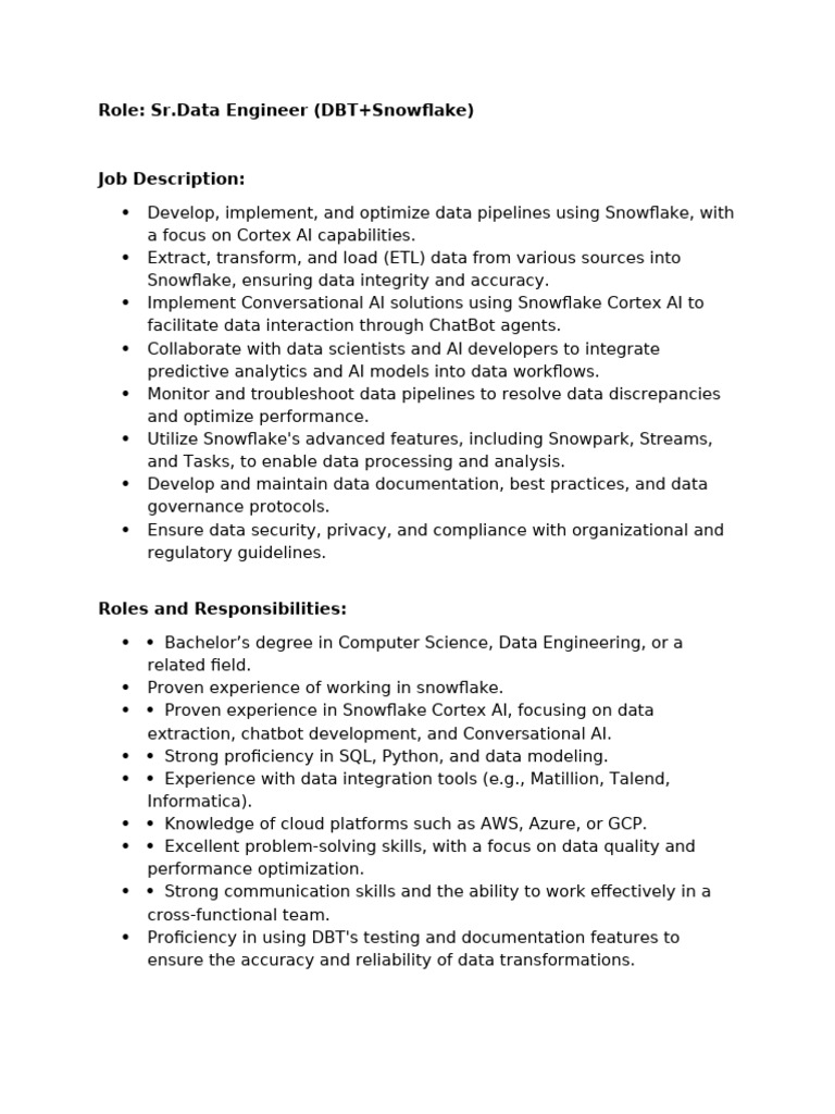 DBT SR Engineers + Python and Spark - 4A and 4B-JD | PDF | Artificial ...