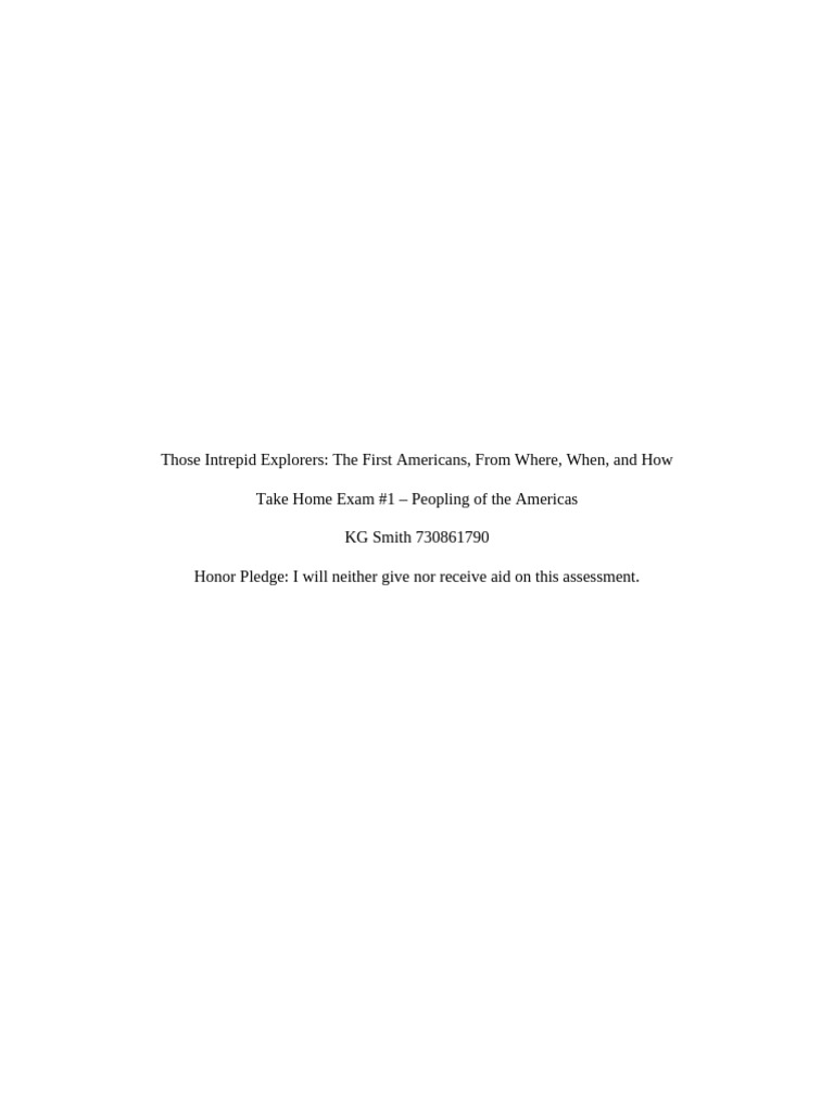 Peopling of The Americas Short Essay | PDF | Physical Geography | Earth ...