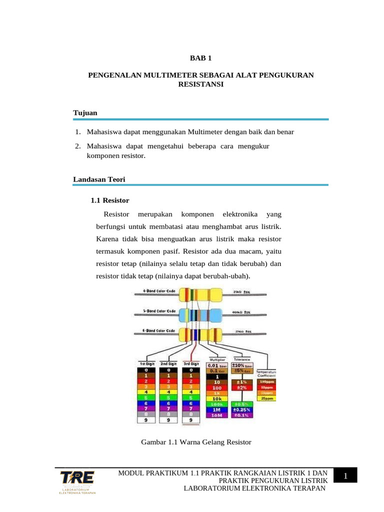 Praktikum Pengukuran Resistor dengan Multimeter | PDF