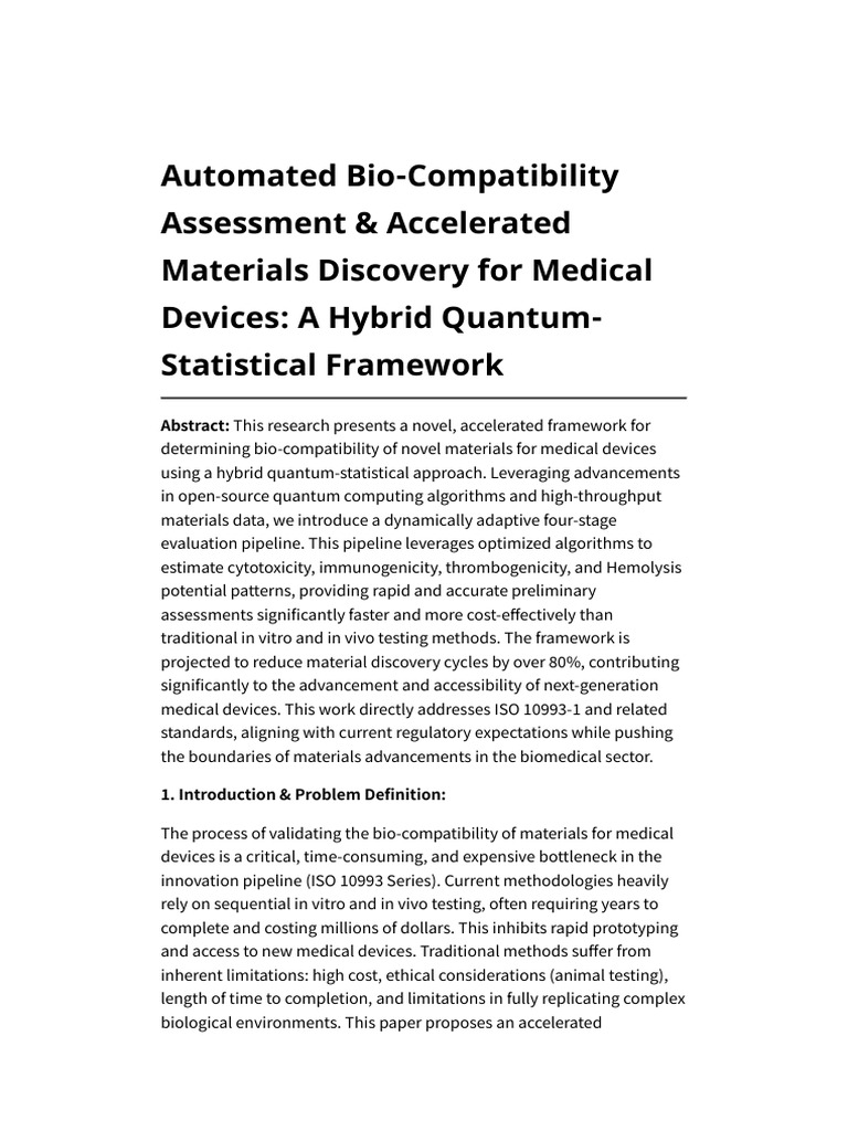 Automated Bio-Compatibility Assessment & Accelerated Materials ...