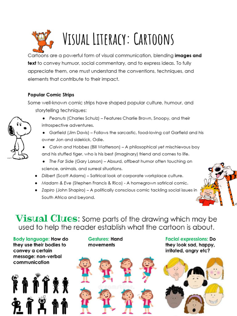 Understanding Cartoon Visual Literacy | PDF | Comics | Cartooning