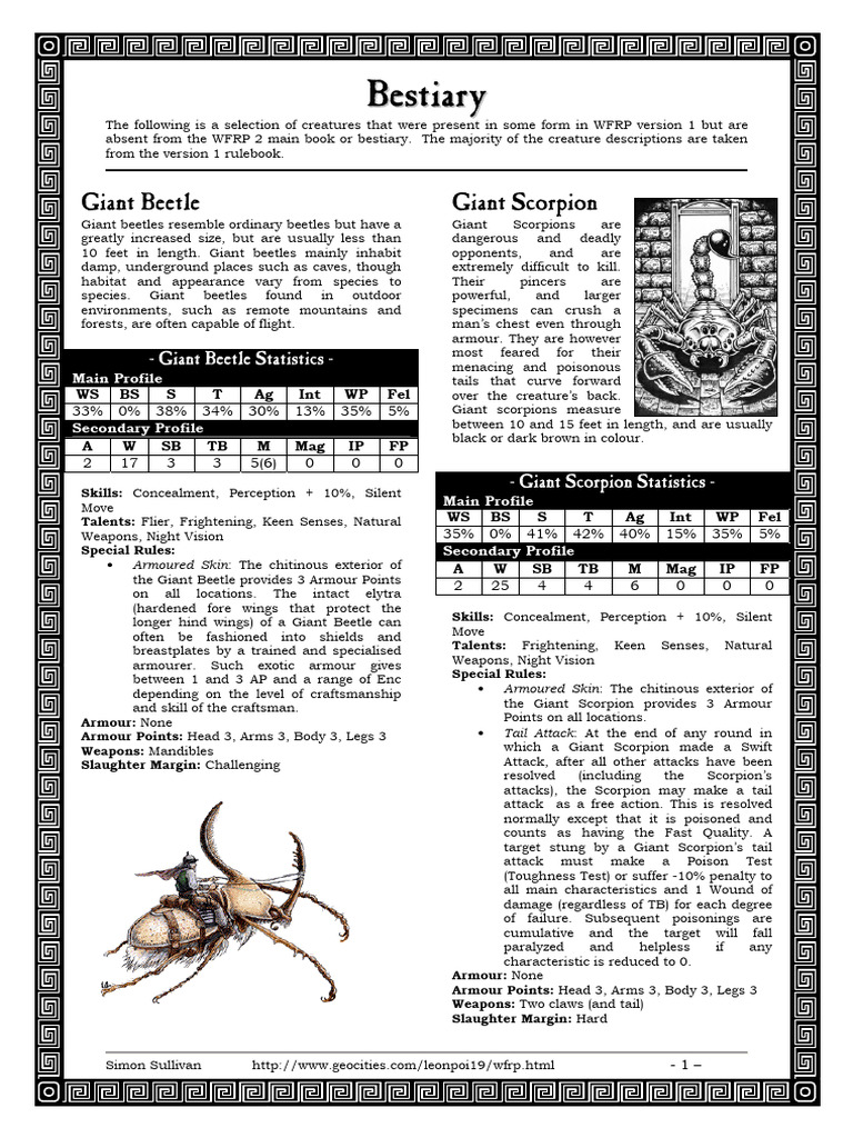 WFRP Bestiary | PDF | Necromancy
