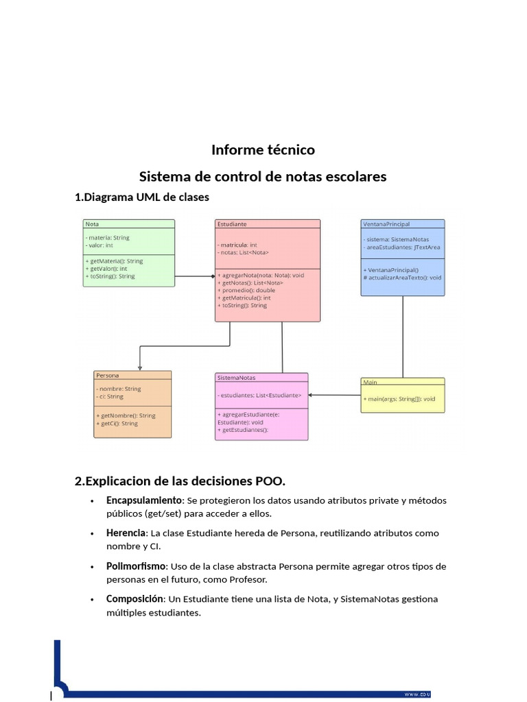 Sistema de Control de Notas Escolares | PDF