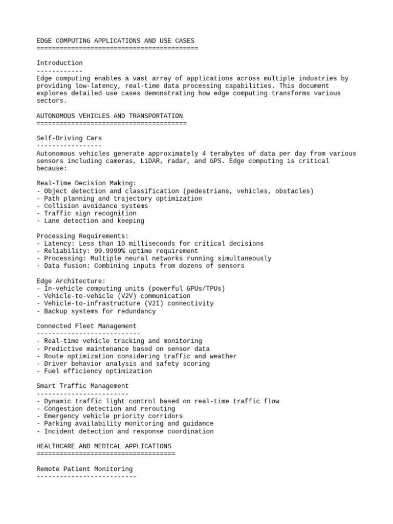 3 Edge Computing Applications | PDF | Automation | Traffic
