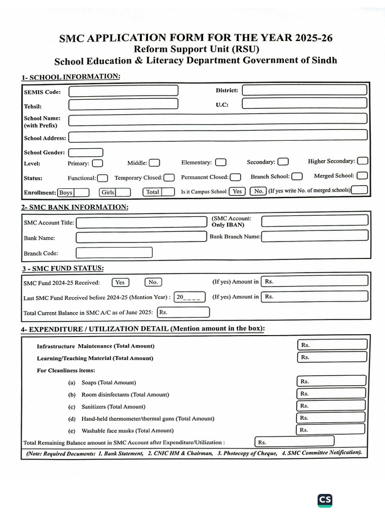 SMC Application Form 2025-26 | PDF