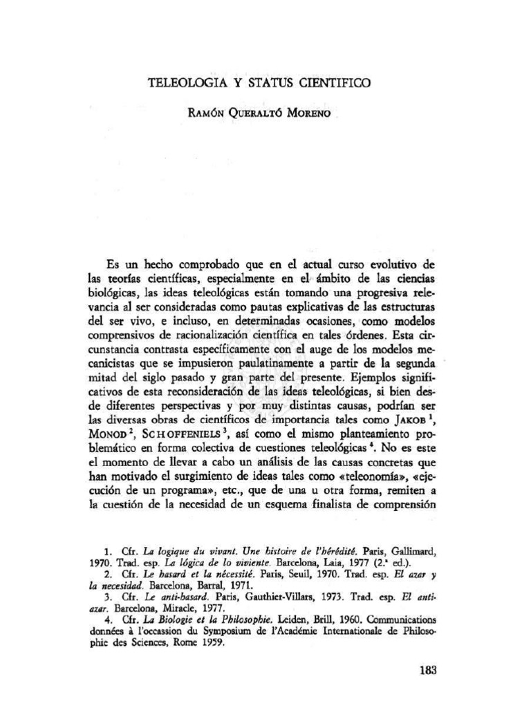 TELEOLOGIA | PDF | Science | Epistemología