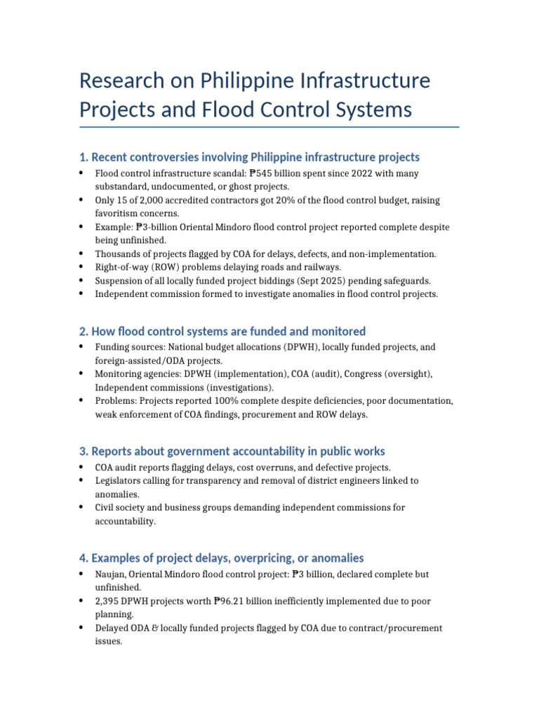 Philippine Flood Control Project Review | PDF | Government
