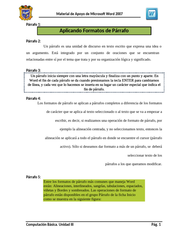 Ejercicio2 Formatos de Parrafo | PDF | Microsoft Word | Color