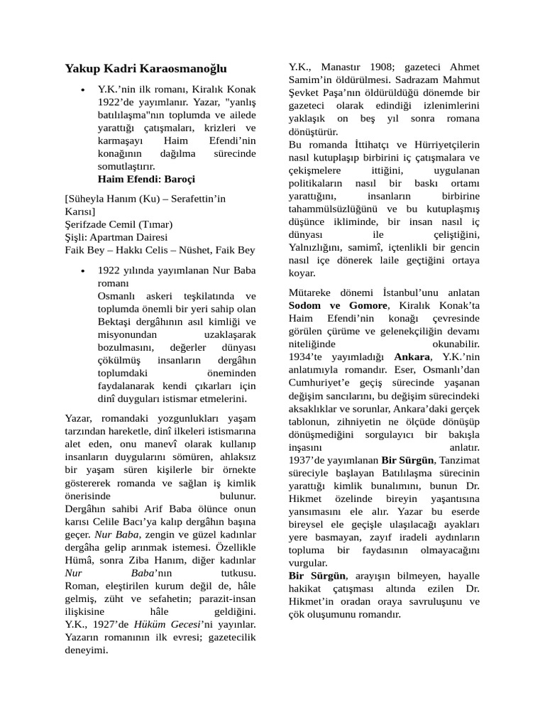 Yakup Kadri | PDF