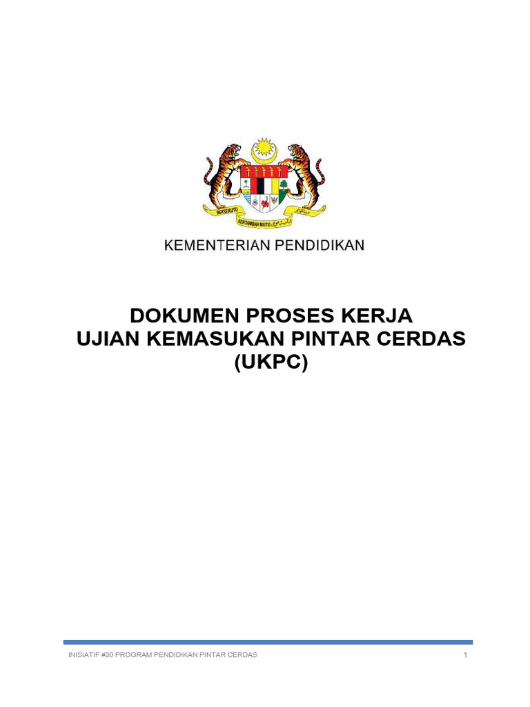 Dokumen Proses Kerja Ukpc - Inisiatif 30 Program Pendidikan Pintar ...