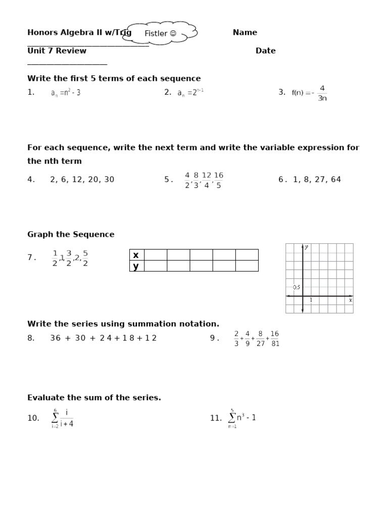 Algebra II Trigonometry Unit 7 Review | PDF