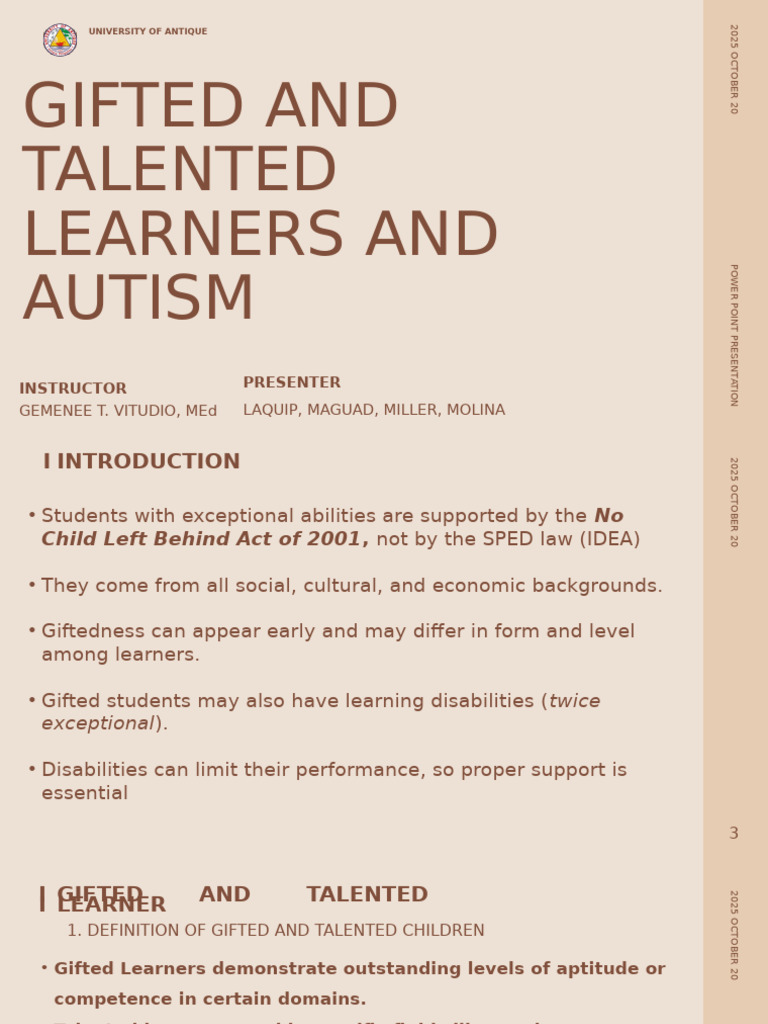 Gifted and Talented Learners and Autism | PDF | Intellectual Giftedness ...