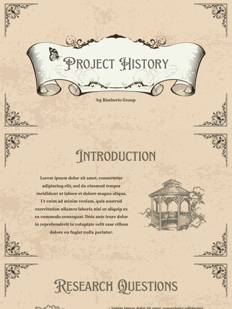Beige Dark Grey Vintage Victorian Project History Presentation | PDF