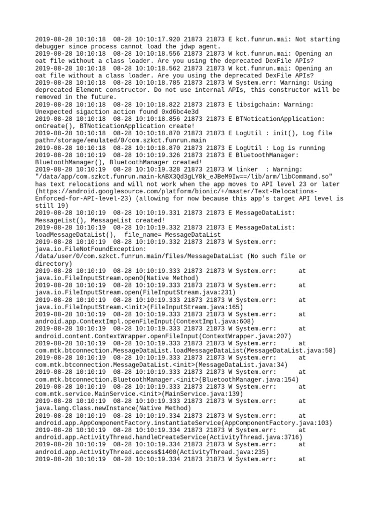 BTNotification Log | PDF | Java (Programming Language) | Software Development