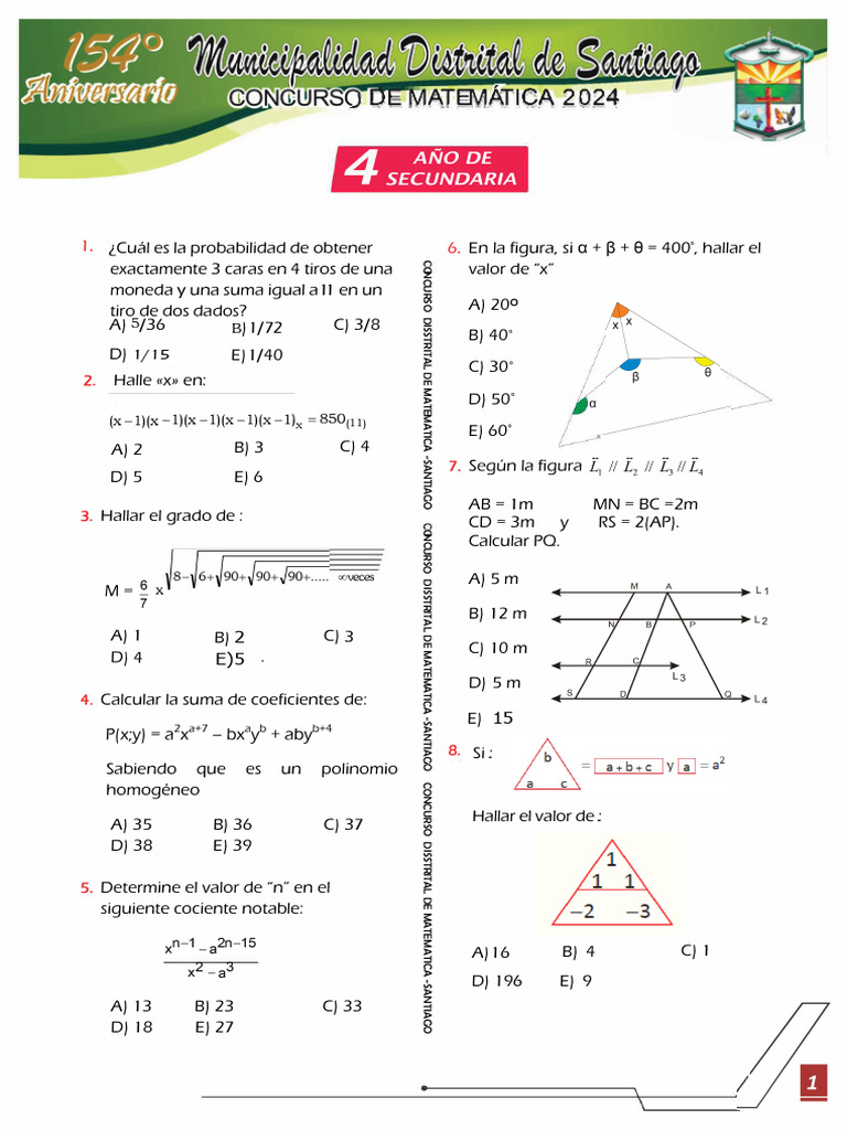 Tarea de Matematica | PDF | Matemáticas | Matemática Elemental