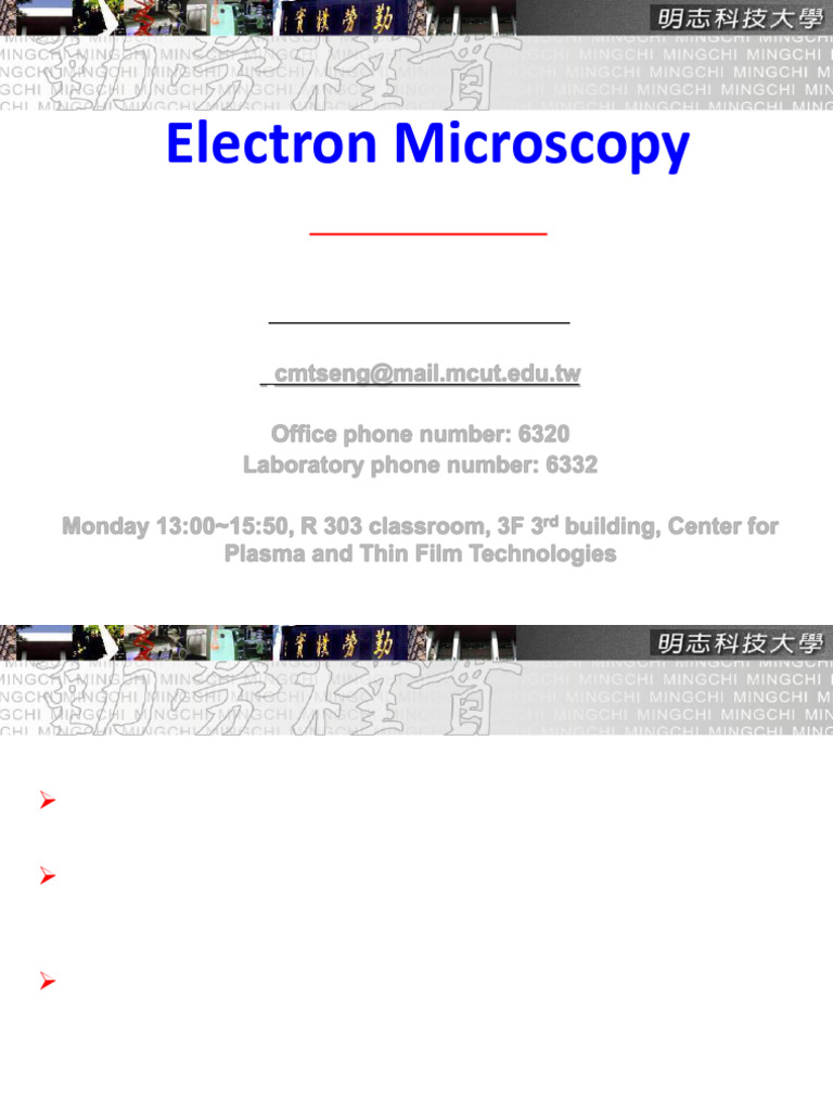 Transmission Electron Microscopy Course | PDF | Electron Microscope ...