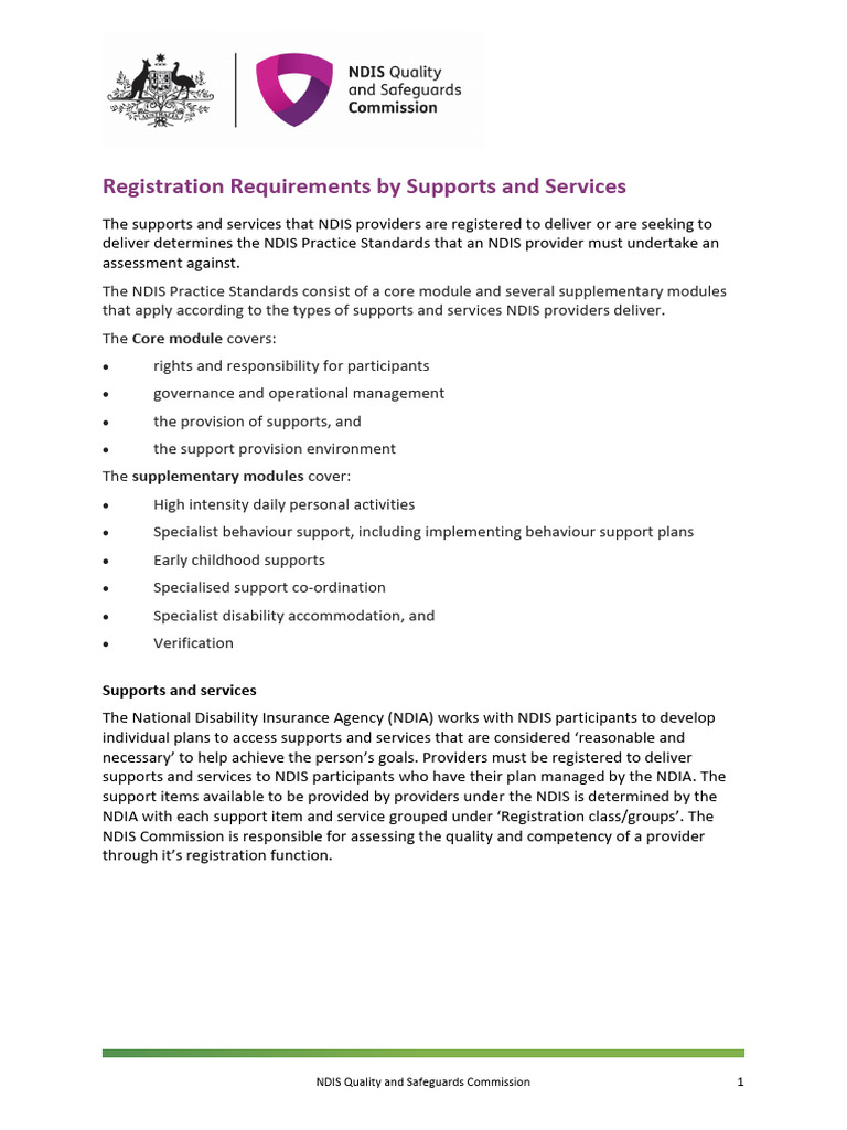 Registration Requirements Supports and Services 0 0 | PDF | Social Policy