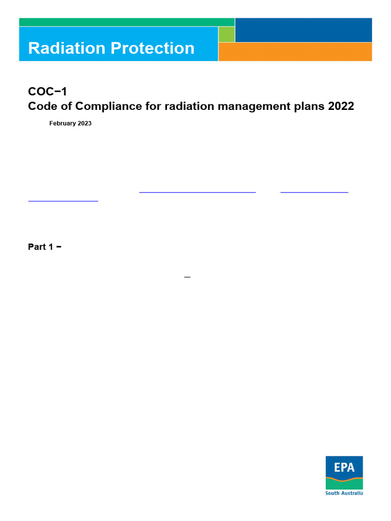 Code of Compliance 1 Radiation Management Plans | PDF | Radiation ...