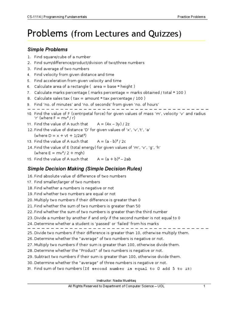 Practice Problems | PDF | Prime Number | Integer