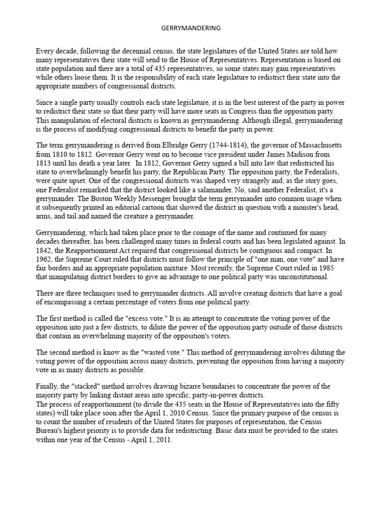 Dem Gerrymandering Activity | PDF | Gerrymandering | Redistricting