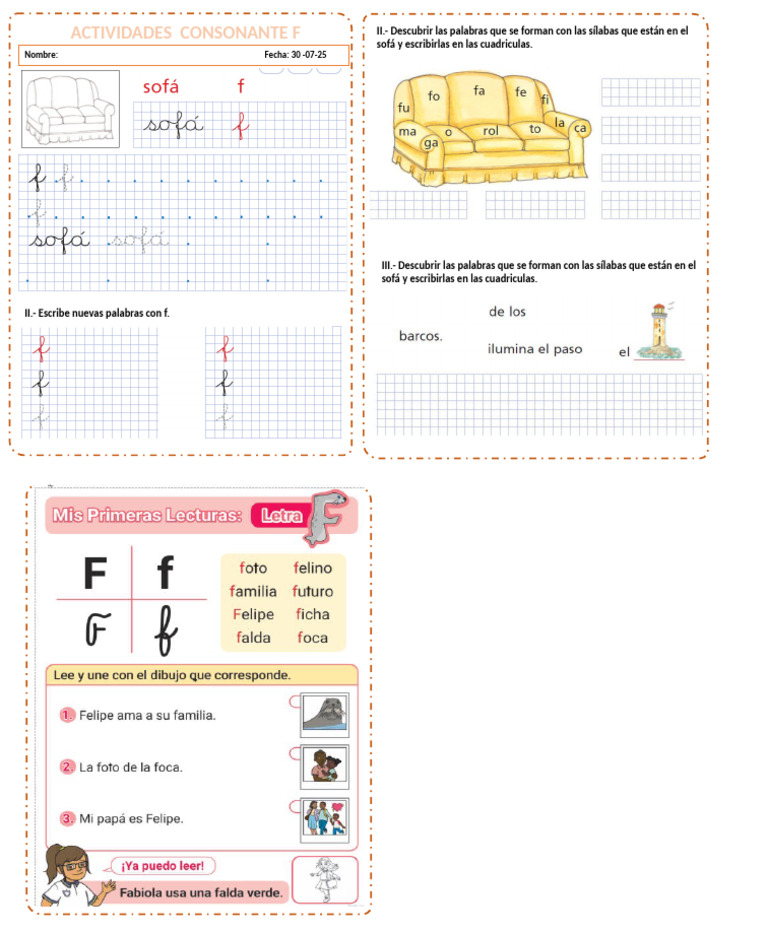 Actividades Consonante F | PDF