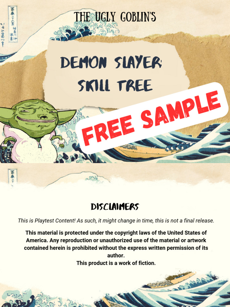 Demon Slayer Skill Tree For DND 5e (FREE Sample) | PDF | Copyright ...